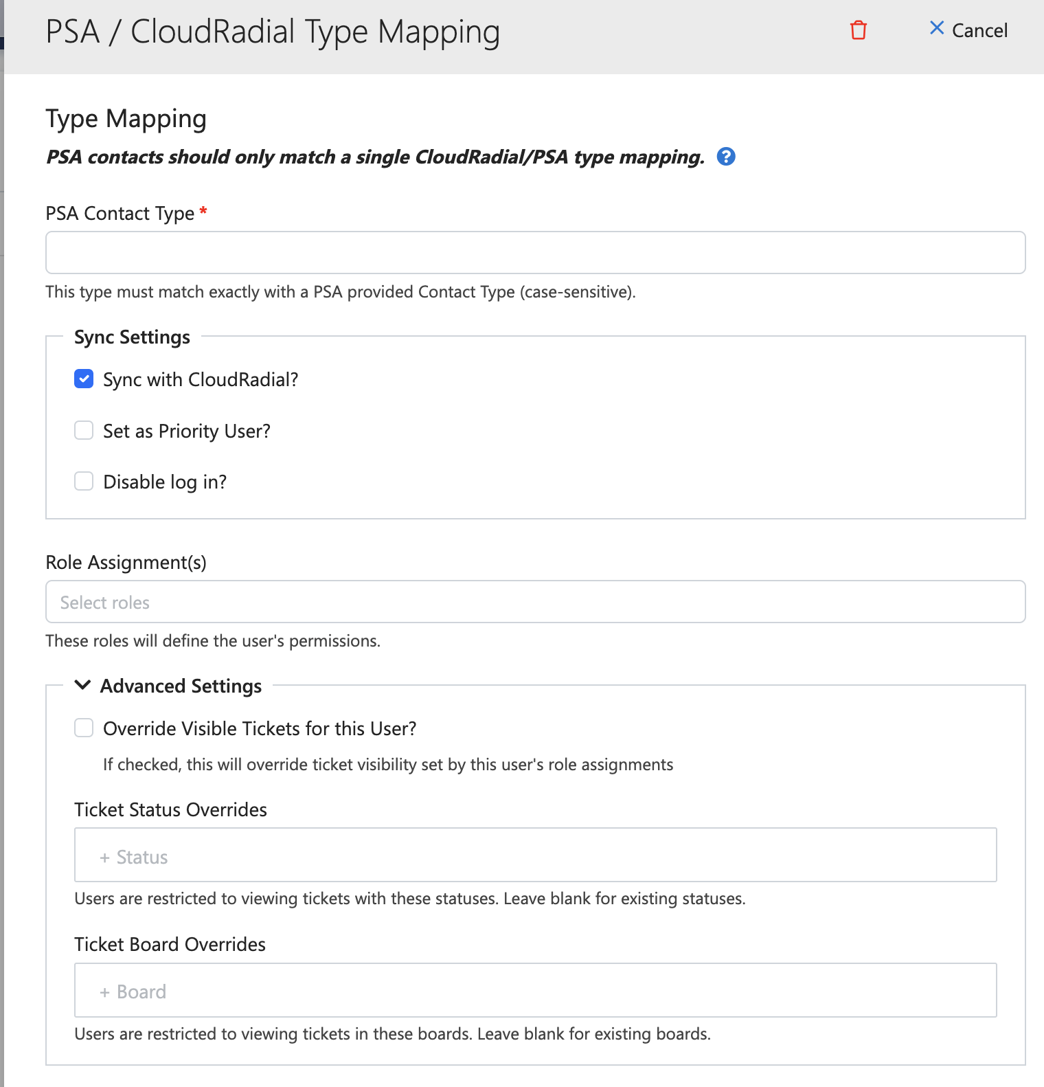 Type Mapping: Mapping PSA Types to CloudRadial Roles – CloudRadial