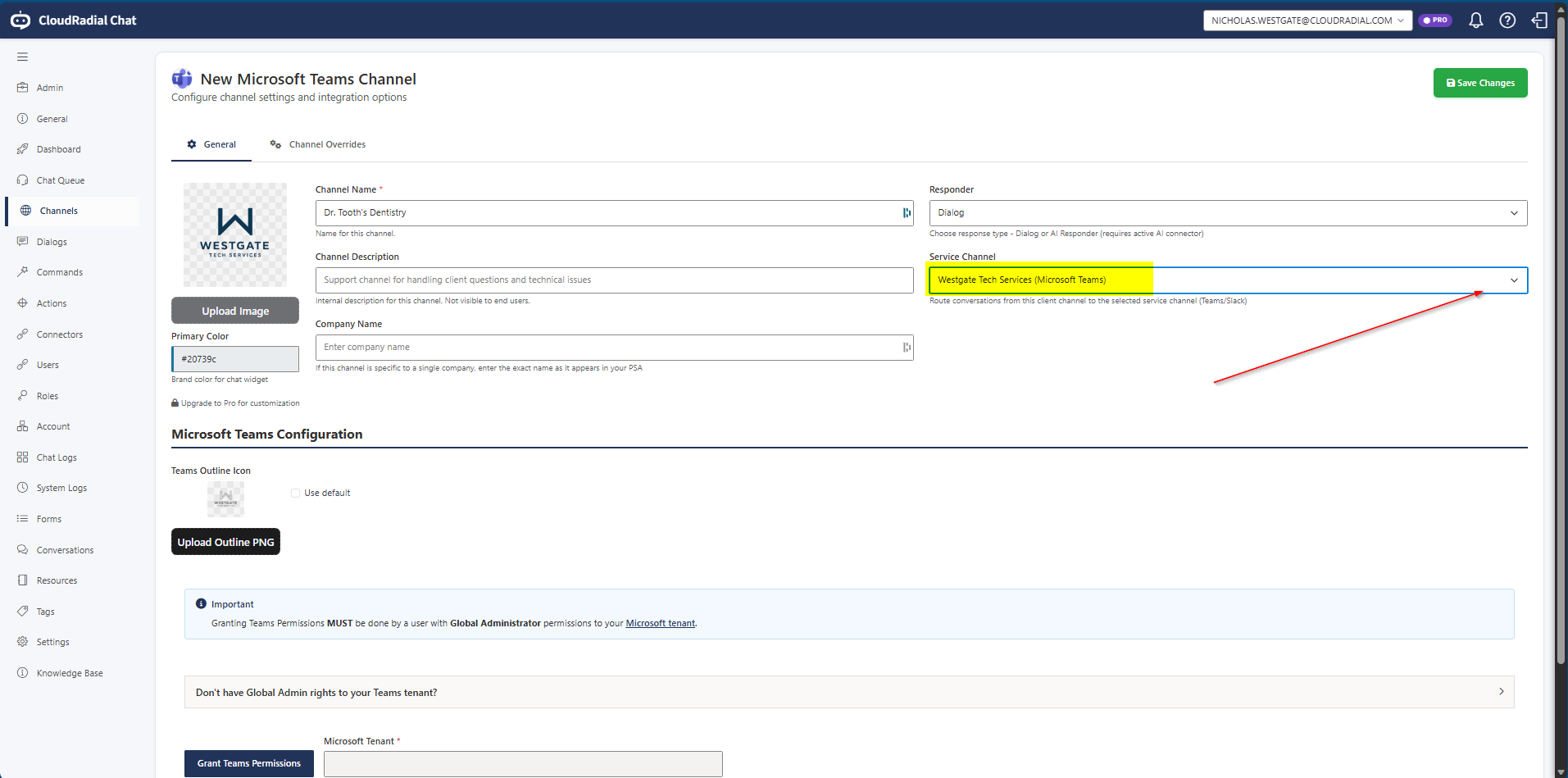 Connecting a Client to Teams in Chat – CloudRadial